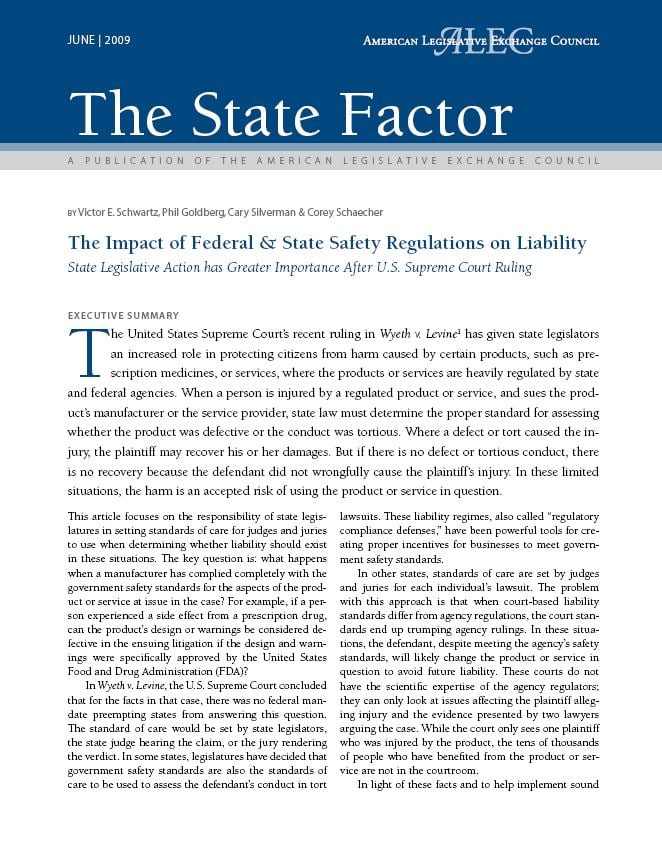 The Impact of Federal & State Safety Regulations on Liability ...
