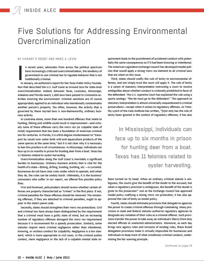 Five Solutions for Addressing Environmental Overcriminalization ...