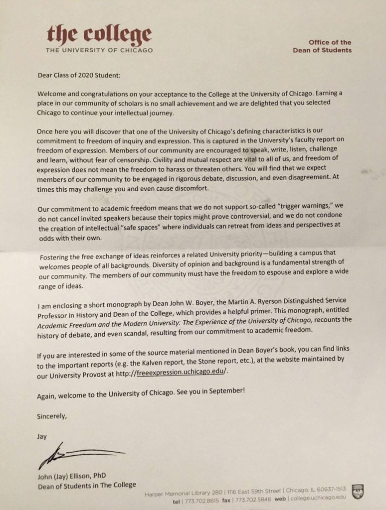 ALEC Applauds Acceptance Letter By University Of Chicago Dean Of alec-applauds-acceptance-letter-by-university-of-chicago-dean-of
