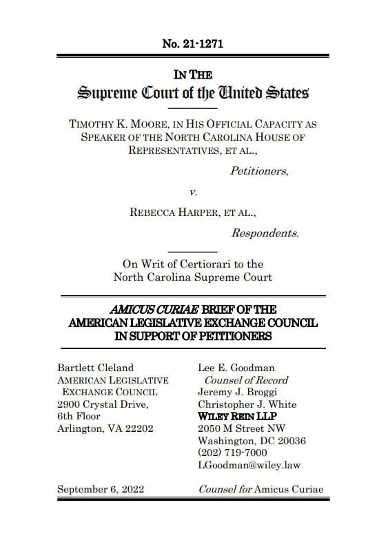 Amicus Brief: Moore v. Harper - American Legislative Exchange Council - American Legislative ...
